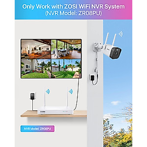 ZOSI ZG1883M Add-on 3MP Spotlight Wireless Security Camera,Outdoor Indoor WiFi IP Network Camera,2 Way Audio,Night Vision,Only Compatible with ZOSI NVR Network Video Recorder System(Model:ZR08PU)