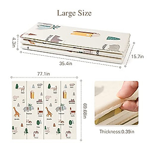 Baby Mat for Floor, 71" x 79" Large Foldable Foam Play Mat for Babies and Toddlers, Crawling Playmat, Reversible Waterproof Kids Play Mat, Play & Tummy Time, Indoor & Outdoor Use