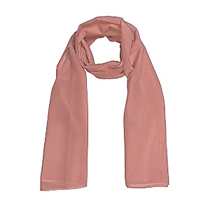 Solid Chiffon Scarf/Shawl/Wrap/Headscarf/Hijab/Veil For Women - Small Size 55x150cm - Salmon Pink