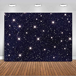 Yongqian Night Sky Star Backdrops Universe Space Theme Starry Photography Backdrop Galaxy Stars Children Boy 1st Birthday Party Photo Background Newborn Baby Shower Banner Studio Booth Vinyl 7x5ft