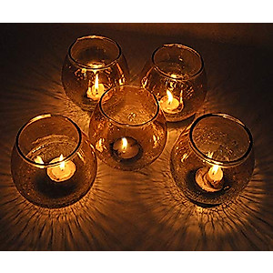 Valentine's Day Candle Holder Half Crackle Glass Garden Wedding Decoration Tea Light Candle Holder Votive Light Candle Holder Bulk 5 Pcs