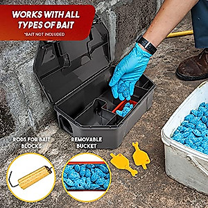 Rat Bait Station Outdoor 2 Pack - Rat Trap Outdoor with Key Eliminates Rats Fast. Keeps Children and Pets Safe Indoor Outdoor (2 Pack) (Bait not Included)