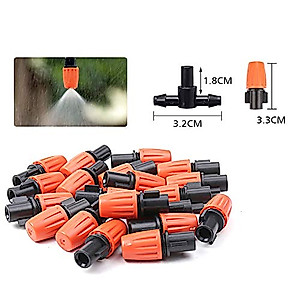 SubClap 100pcs(50pairs) Drip Irrigation Kits Adjustable Misting Drippers Tubing Connecter Irrigation Sprinklers Head Watering System for Garden,Lawn, Farm, Vegetable Garden