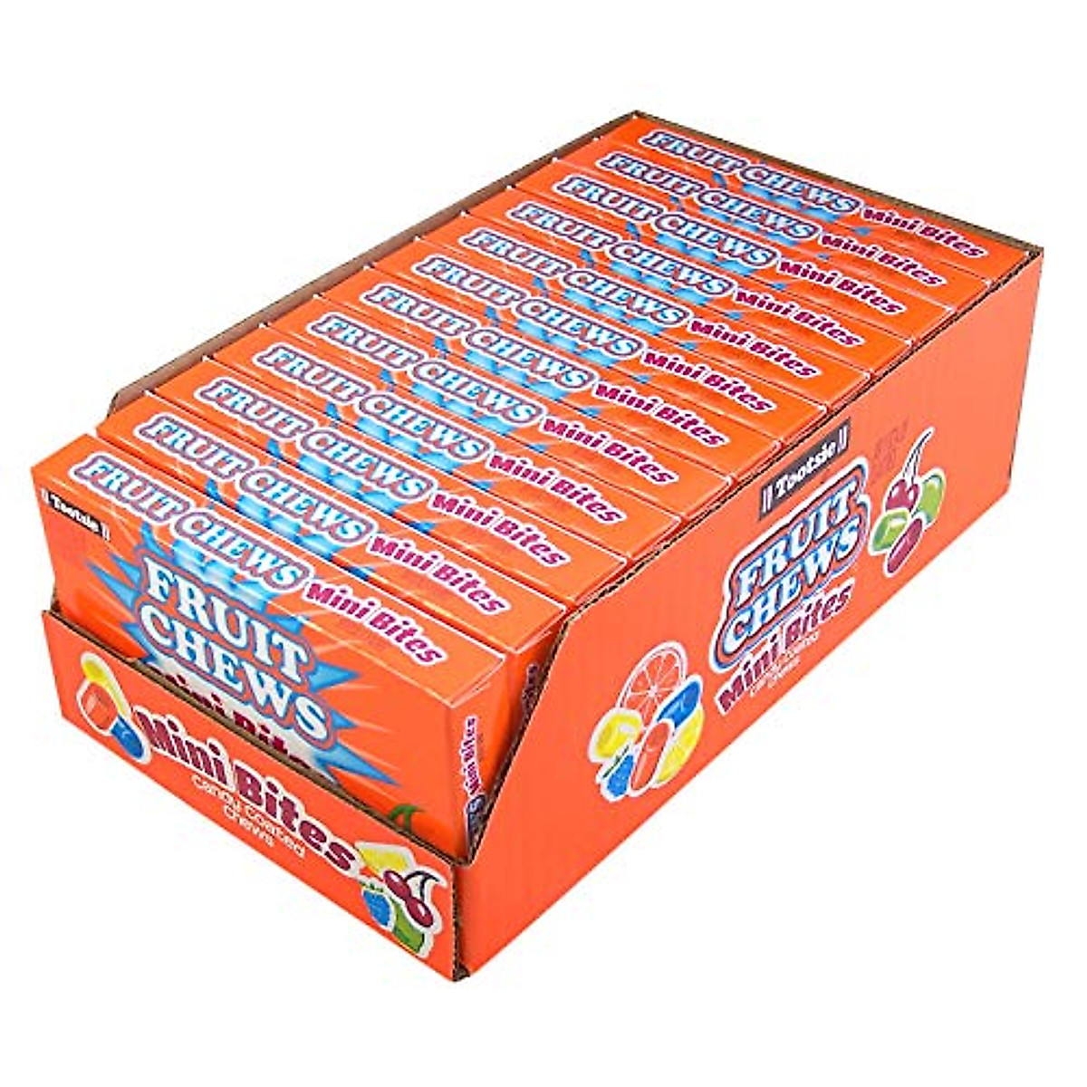 Fruit Chews Mini Bites Candy Coated Chews Movie Theater Box, 3.5 oz (Case of 12)