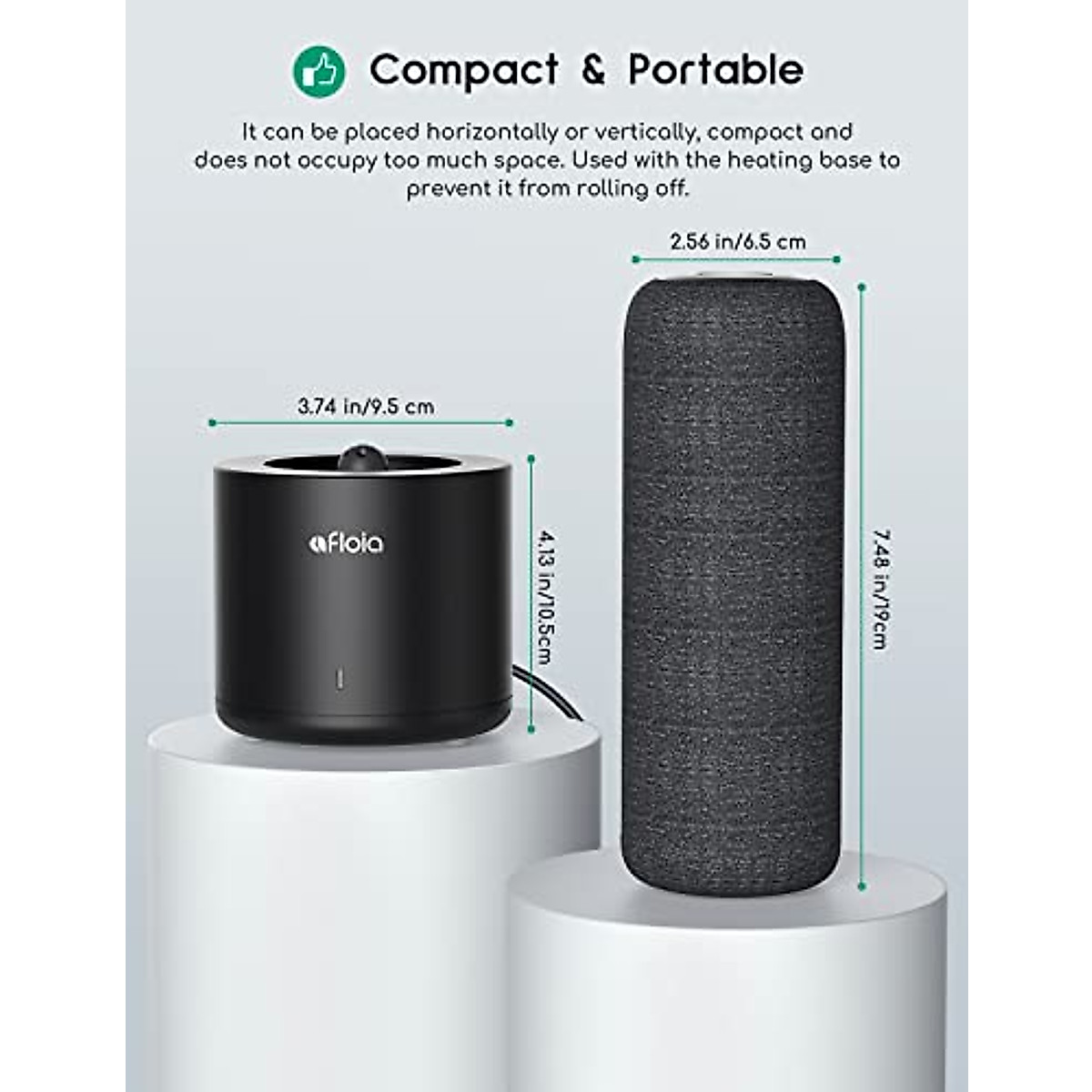 Mini Dehumidifier, Afloia Gun Safe Dehumidifier Rechargeable Cordless Dehumidifiers with Heating Base, Quiet Small Portable Dehumidifier for Small Space Room Bathroom Closet Car RV Boat, TOPZ 1+1 DG