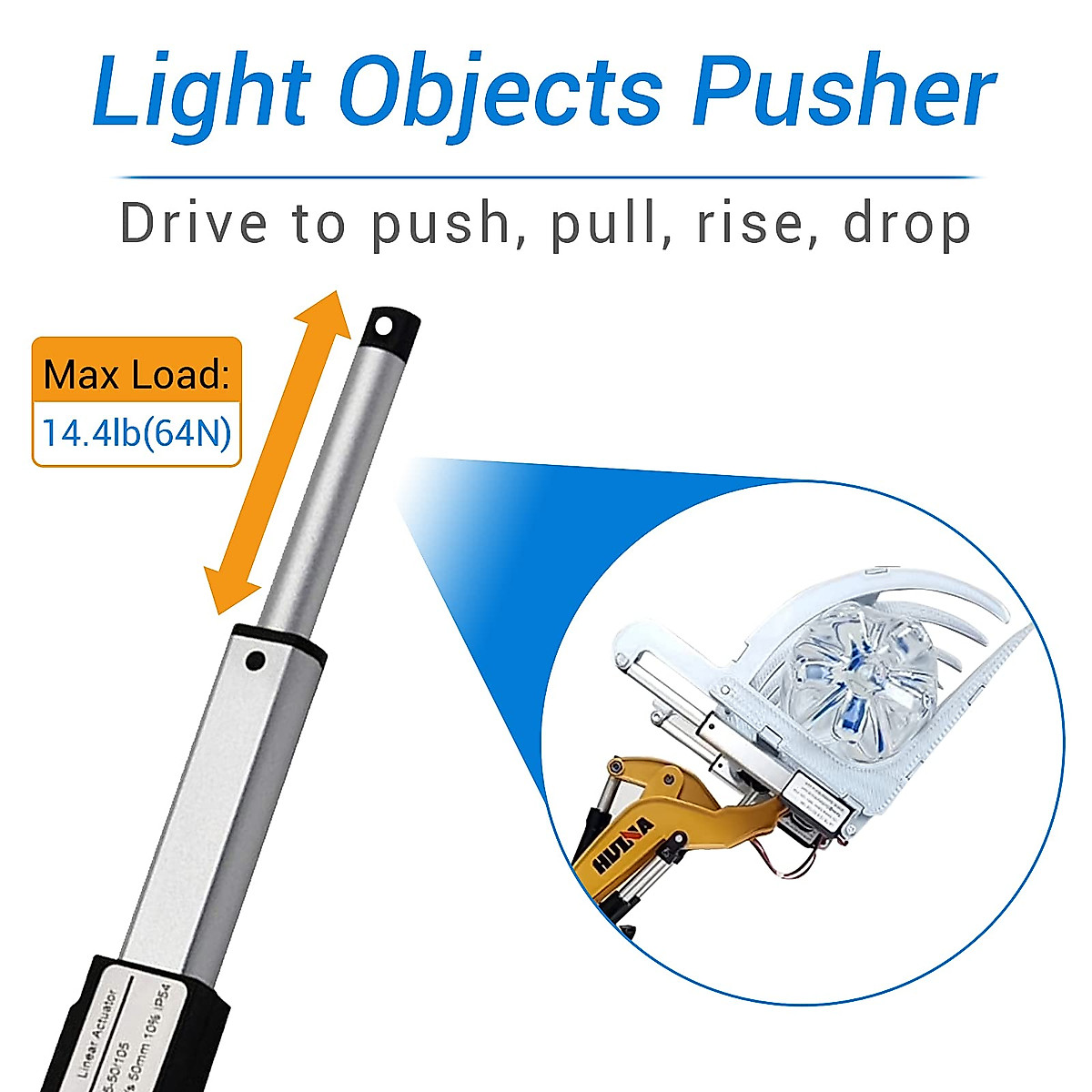 Electric Micro Linear Actuator 12V - 1.2" Stroke, 64N/14.4lb, Speed 0.6inch/s Mini Waterproof Motion Actuator Small 12 V DC, w/Mounting Brackets, for Sofa Robotic TV Table Cabinet Window Opener Lift