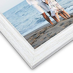 LaVie Home 8x10 Picture Frames (1 Pack, Distressed White) Rustic Photo Frame Set with Tempered Glass for Wall Mount & Table Top Display