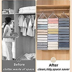 Fordonral Hanging Closet Organizer 12 Shelves, Small Compartments Wardrobe Hanging Organizer for T Shirt Towel Legging Organizer, Space Saving Closet Organizers and Storage, 1 Pack