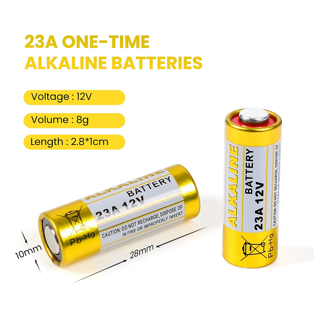 SuperPower A23 23A 8LR23 21/23 GP23 MN21 23GA Battery 12V Alkaline Battery (20 Batteries)