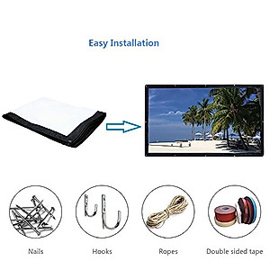 180 Inch Outdoor Projector Screen, WRLSUN HD 16:9 Large Folding Portable Home Theater Movie Screen for Camping/Office/Party/Double Sided Projection