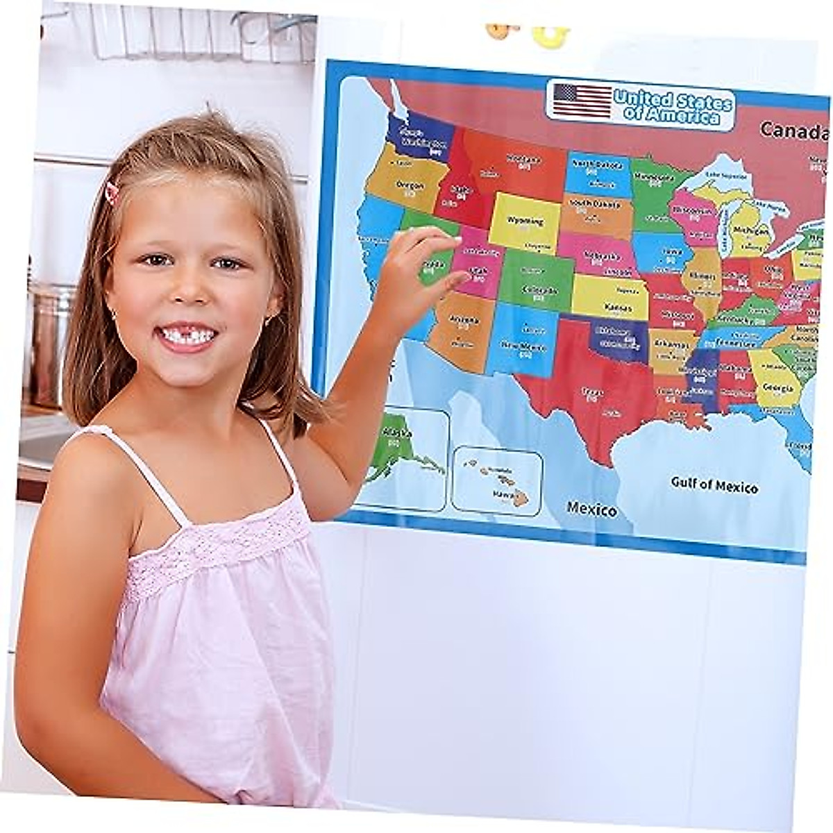 Ciieeo US Map 1 Sheet United States map accessories supplies accessory usa map for playroom decor supplies portable synthetic paper Interesting Map Poster