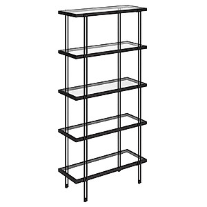 Henn&Hart 68" Tall Rectangular Bookcase in Blackened Bronze, for Home Office, Living Room