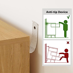 Vrullu 3 Drawer Dresser for Bedroom, Natural Rattan Modern Chest of Drawers, Wood 3 Drawer Nightstand with Upgrade Rails, Boho Dresser for Bedroom, Hallway, Living Room (1, Natural Color)