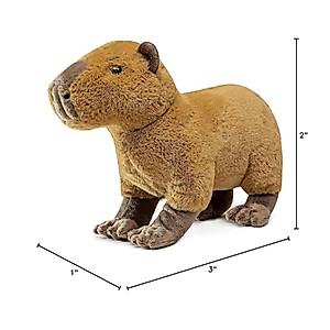 Frankiezhou Home Capybara Plush Toy - Lifelike Rodent 13” Capybara Stuffed Animals, Soft Wild Animals Crawling Capybara Unique Plushie Toys Model Dolls Collection for Kids