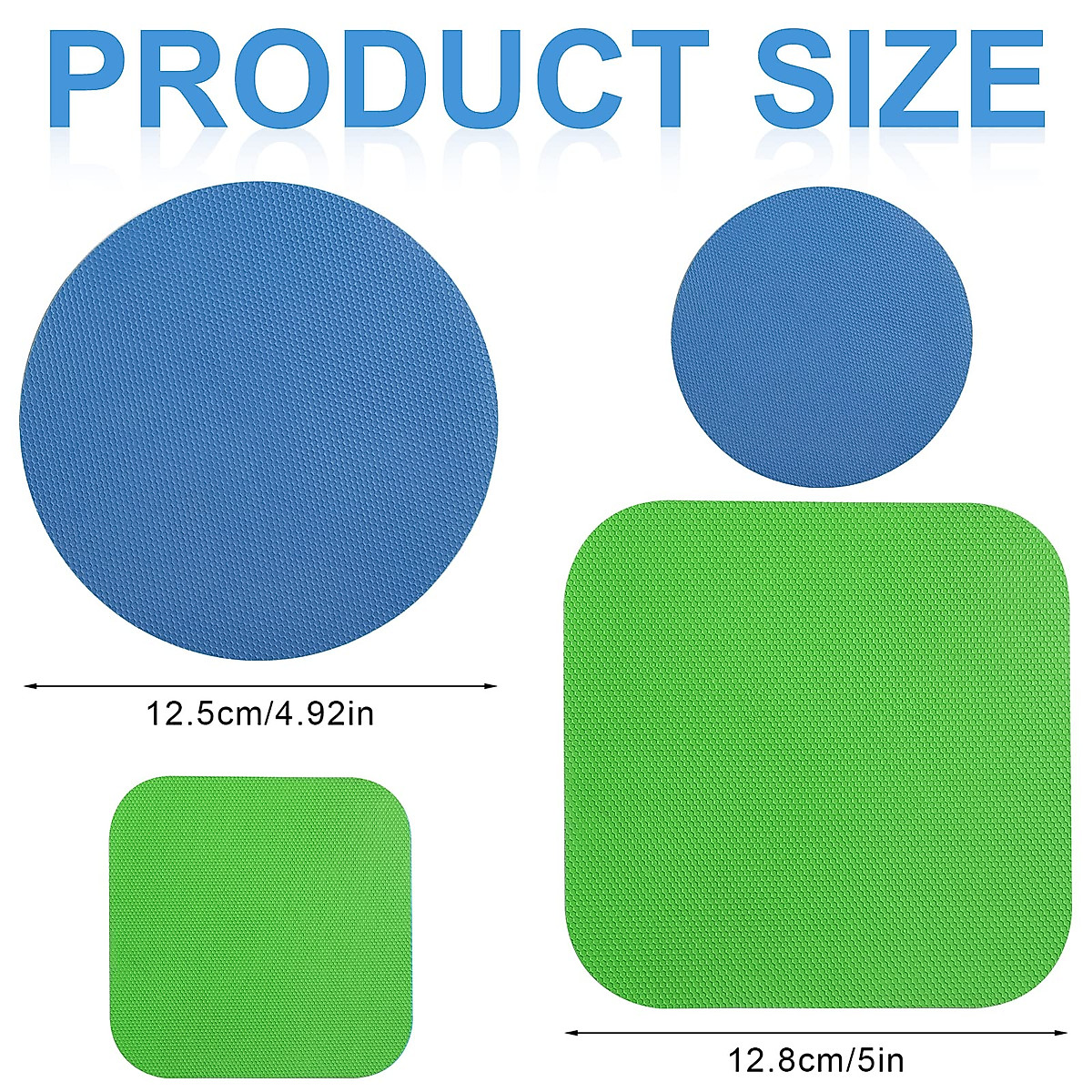 4pcs Jar Gripper Pads, Multifunctional Rubber Jar Gripper Pad Jar Opener Grippers Kitchen Coaster for Elderly Suffering from Children Women Weak Hands (Blue, Green)