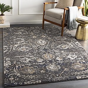 Mark&Day Area Rugs, 4x6 Avellino Traditional Black Area Rug, Black Beige Carpet for Living Room, Bedroom or Kitchen (4'3" x 5'7")