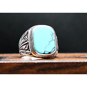 Silver 925k Ring, Handmade Ring, Natural Turquoise Stone,Jewelry Gift For Mens and Womens