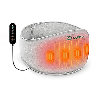 Snailax Heating Pad for Back Pain Relief,Belly Wrap Belt with 3 Vibration Modes & Adjustable Strap,Heating Pad for Cramps,3 Heat Setting & Auto Shut Off, Gifts(Gray)
