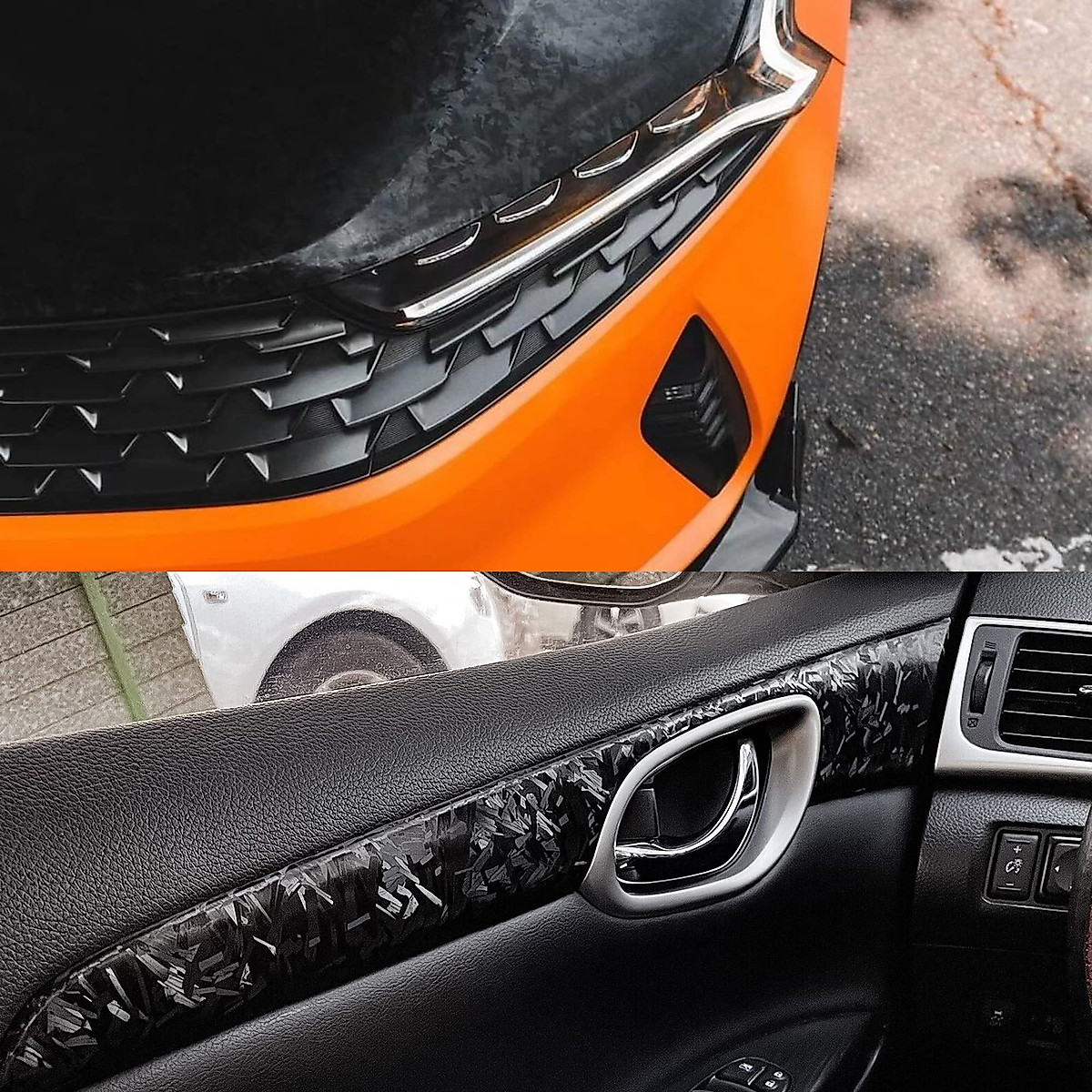 Black Forged Carbon Fiber Vinyl Wrap Roll, Lypumso Matte Black Car Wrap Vinyl with Bubble Free Air Release Auto DIY Decal Vehicle Motorcycle Self Adhesive Sticker (Black Forged Carbon, 1ft x 10ft)