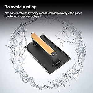 Cellay Griddle Accessories - 12 & 9 Inch Round Basting Cover Cheese Melting Dome Steaming Cover with 8 Inch Cast Iron Burger Bacon Press for Griddle Grill Cooking Indoor or Outdoor - 3 Pack