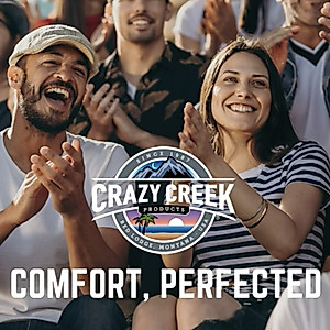 Crazy Creek Comfort Chair for Camping, Backpacking & More, High Density Foam Cushion, 250 LBS Weight Capacity, Adjustable Straps, Water-Resistant, Blue/Black, One Size