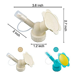 Andiker Flower Heads, 2 in 1 Watering Can Head Watering Can Tools Waters Sprinkler Nozzle for Plastic Bottles Double Head Watering Tool for Plant Cultivation, Potted Flowers, Bonsai (2pcs)
