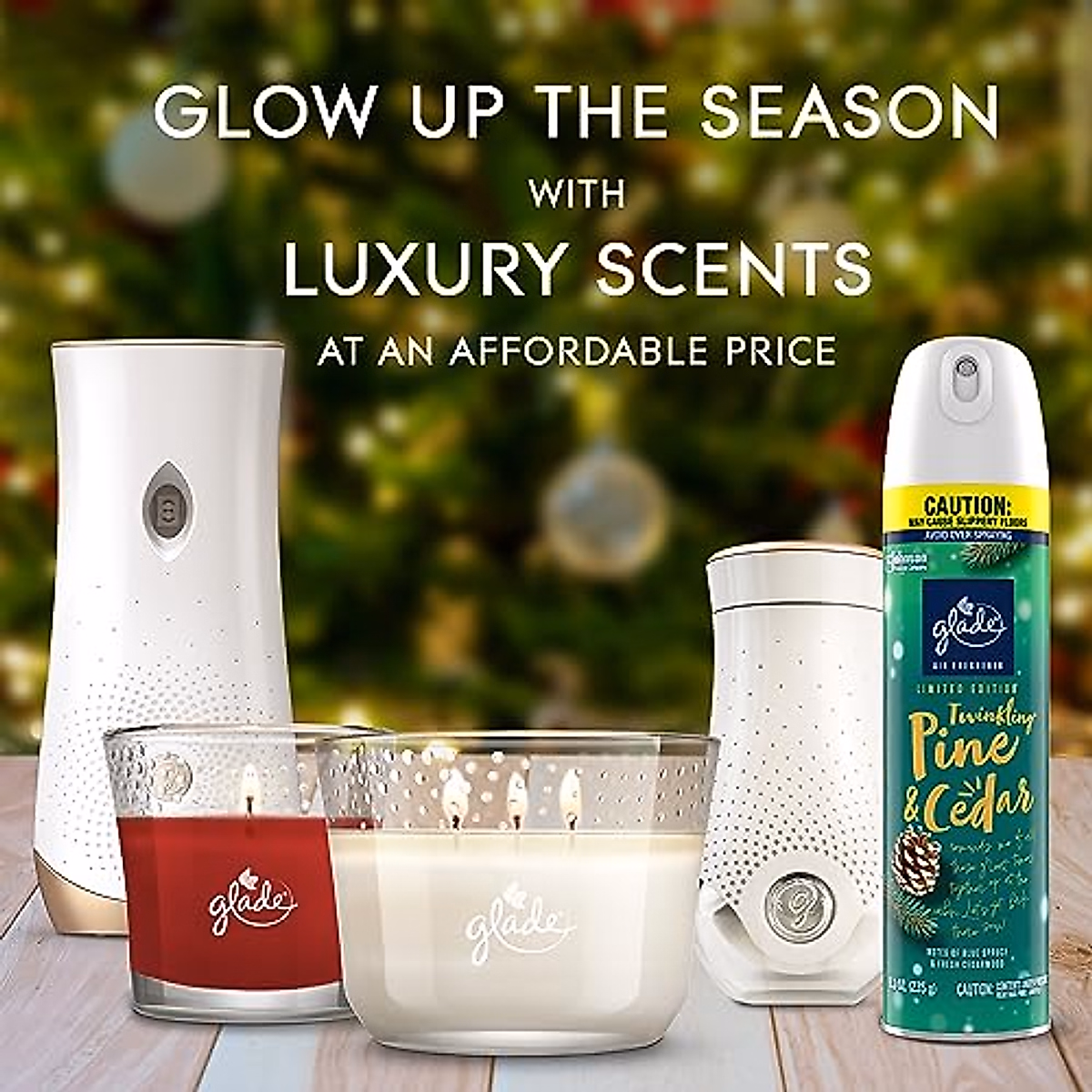 Glade Automatic Spray Refill, Air Freshener for Home and Bathroom, Twinkling Pine & Cedar, Limited Edition Scent, 6.2 Oz