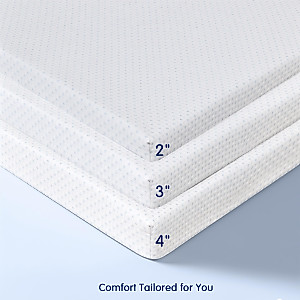 Subrtex Mattress Topper, Gel-Infused Memory Foam Mattress Topper, High Density Cooling Bed Topper Pad with Breathable Removable Fitted Cover CertiPUR-US Certified for Sofa Bed (3 Inch, Twin)