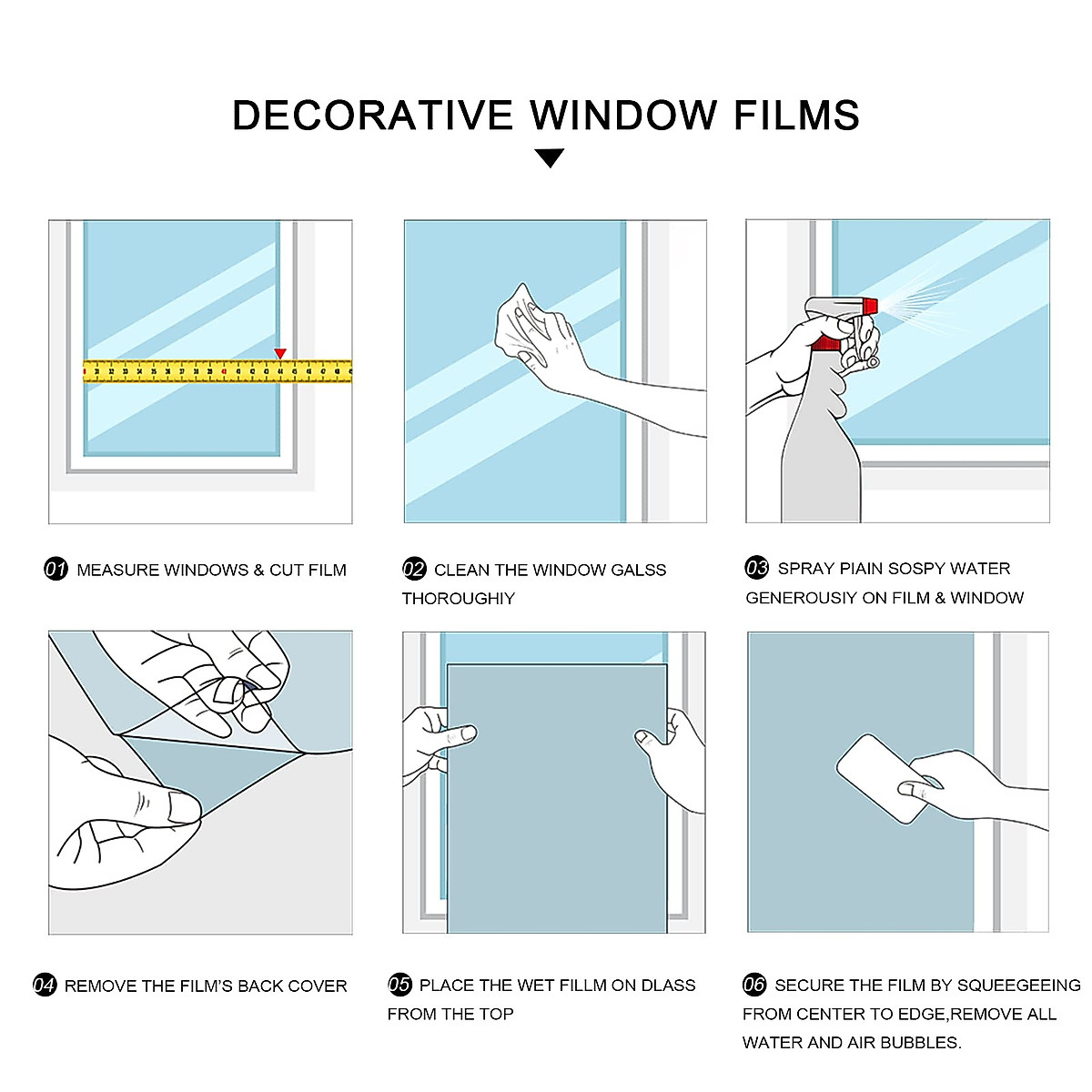 DKTIE Flower Series Stained Glass Window Film with Installation Kit, Decorative Window Privacy Film Sun Blocking Heat Control Static Cling Window Film Frosted Glass Film (A, 17.7 x 78.7 Inch)