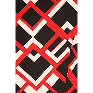 Pattern Print Casual Office Long Sleeve Open Front Blazer Jacket/Made in USA Zigzag Red White S