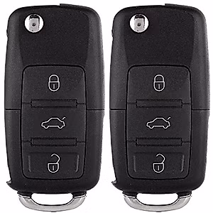ECCPP 2X Uncut Keyless Entry Remote Key Fob (Case) Replacement for 2002-2010 for Volkswagen for Beetle for Volkswagen for Golf for Volkswagen for Jetta for Volkswagen for Passat HLO1J0959753AM