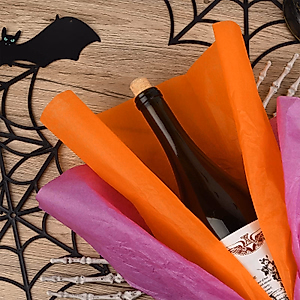 120 Sheets Halloween Tissue Paper for Gift Wrapping, 4 Colors Halloween Wrapping Paper for Gift Bags for Birthday Party Wedding Baby Shower DIY Craft, 20 × 14Inch