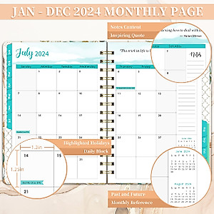 2023-2024 Planner – Weekly & Monthly Academic Planner 2023-2024, Jul 2023 - Jun 2024, 6.4" x 8.5", Monthly Tabs, Flexible Hardcover, Thick Paper, Strong Binding, Back Pocket, Inspirational Quotes