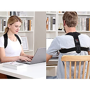 Schiara Posture Corrector for Men and Women, Comfortable Upper and Back Brace, Adjustable Back Straightener Support for Back, Shoulder and Neck