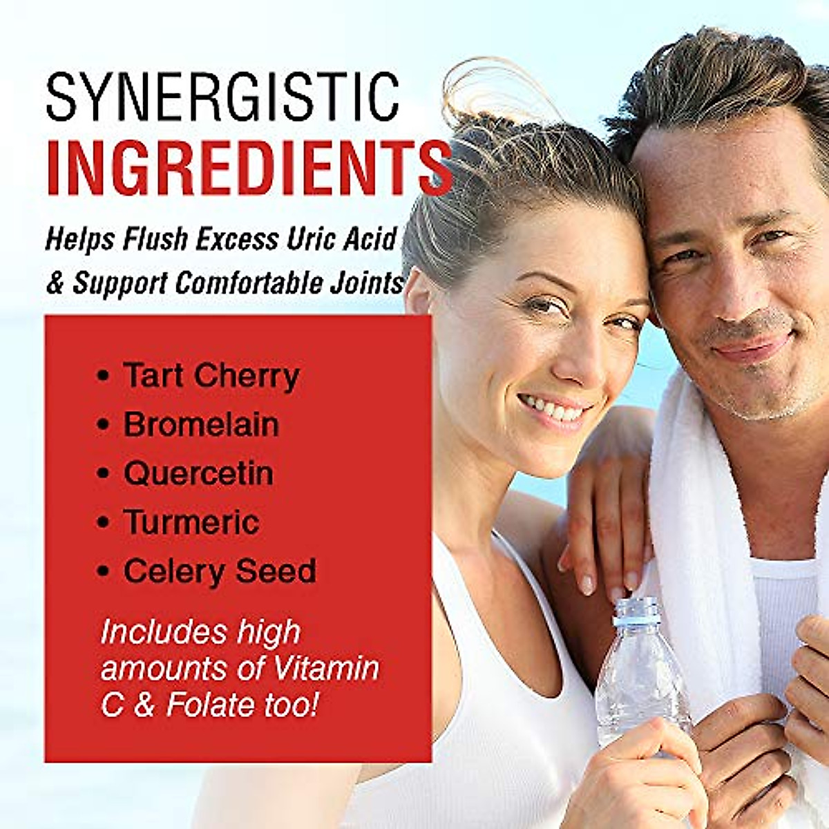 SOLARAY Total Cleanse Uric Acid | Tart Cherry, Bromelain, Quercetin and More | Joint Comfort Support | Vegan | 60 Caps