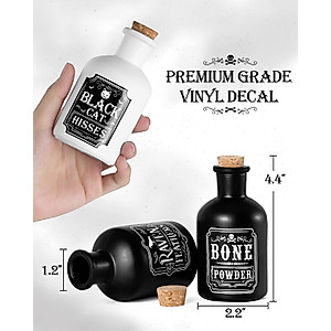 Halloween Centerpieces Potion Bottles with Cork Stopper Black and White Halloween Party Hocus Pocus Glass Tiered Tray Jar Decorations Spooky Mini Vases decor for Indoor Table Living Room Set of 3