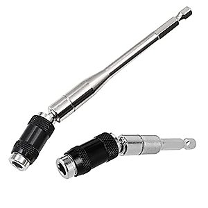 Saipe 2pcs Pivot Drill Bit Holder Set 1/4" Hex Pivoting Bit Tip Holder Quick Release Magnetic Screwdriver Bit Holder Screw Drill Tip Extension Rod for Tight Spaces or Corners, 88mm and 145mm Length