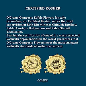 O'Creme Gumpaste Flower Spray, Pink Peony - Edible Flowers for Cake Decorating - Sugar Paste Flower Decorations for Cakes, Candy, Cupcake Toppers - Birthday Party, Wedding, Valentines Day, Baby Shower