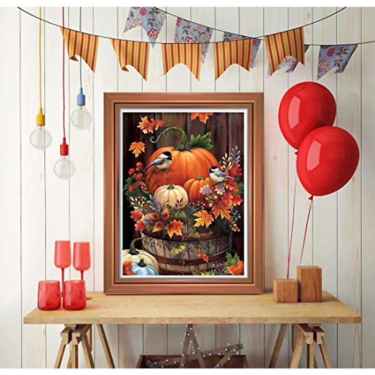 JLHATLSQ DIY Diamond Painting Kits, 5D Diamond Painting Full Drill Round Cross Stitch Embroidery Painting,Diamond Art Perfect for Relaxation and Home Wall Decor (12x16inch)