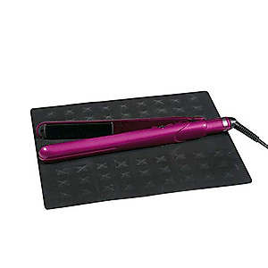 Colortrak Heat-Resistant Styling Station Mat, Silicone Mat Prevents Work Surfaces from Heat Damage of Styling Tools, Prevent Tool from Falling or Slipping, Black, 9 x 11 inches