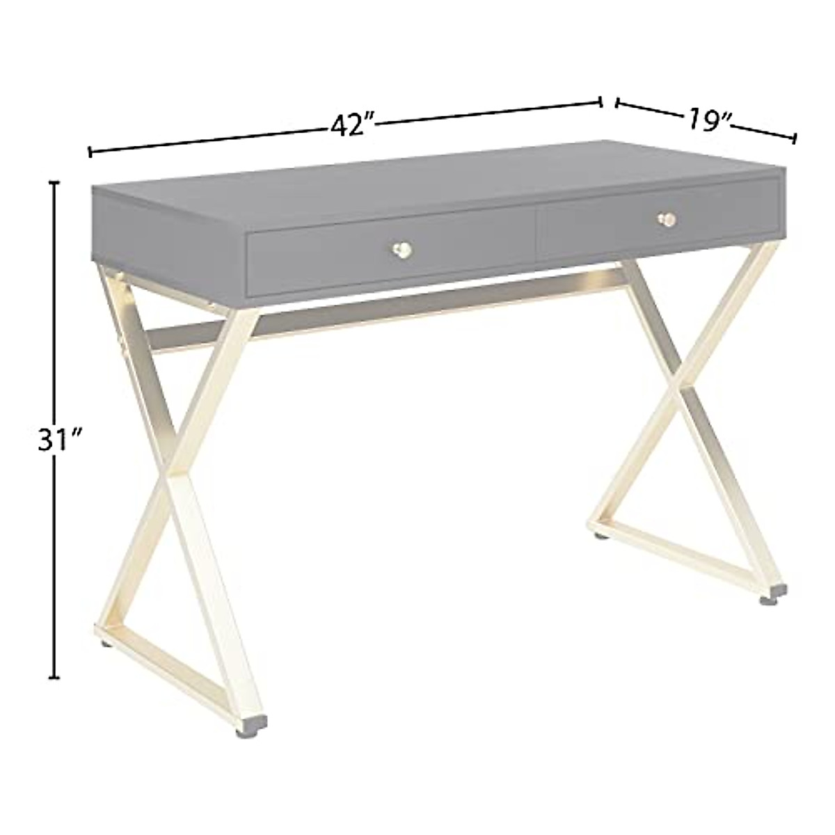ACME Furniture Acme Coleen Desk, black & Brass Small