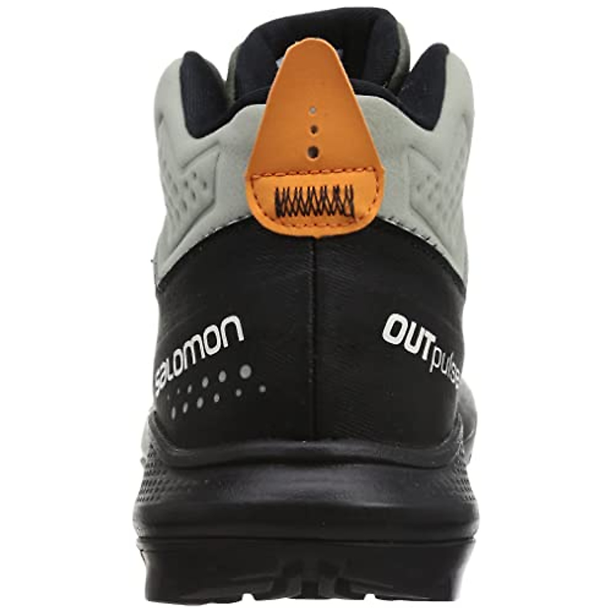 Salomon Men's OUTPULSE Mid Gore-Tex Hiking Boots for Men, Wrought Iron/Black/Vibrant Orange, 8.5