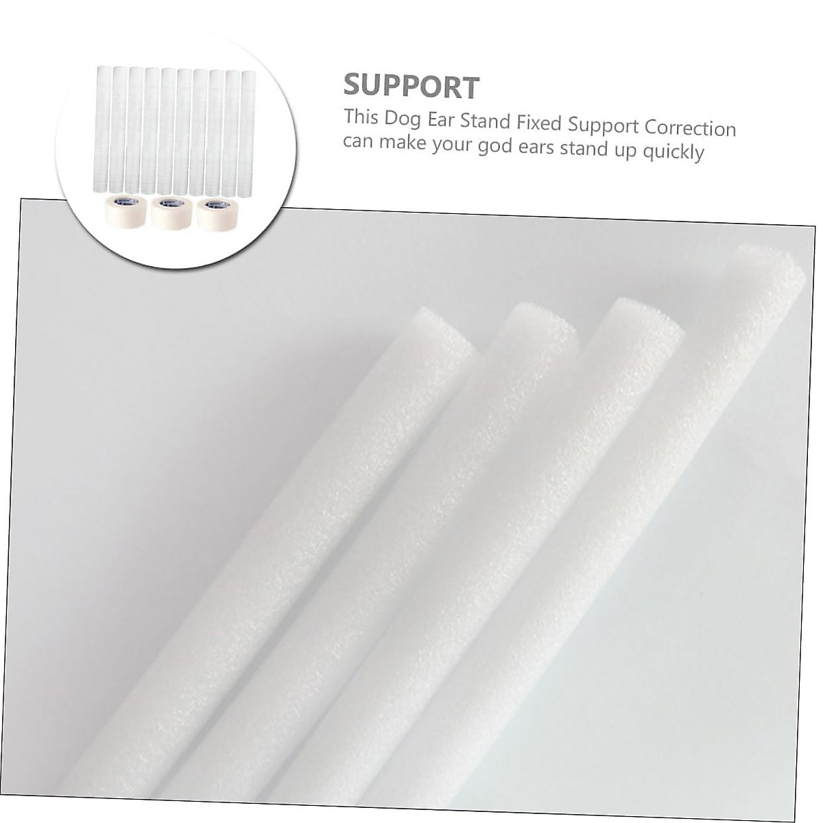BCOATH 10pcs Puppy Dog Ear Stand Ear Standing Tool Pet Ear Tape Dog Ear Support Dog Supply Ear Standing Support Stick Doberman Pinscher Bracket Foam White Pet Dog Dedicated