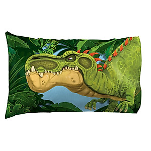 Jay Franco Gigantosaurus 4 Piece Toddler Bed Set – Bed Set Includes Toddler Size Comforter & Sheet Set - Bedding Features Dinosaur Rocky, Bill, Tiny, & Mazu (Official Gigantosaurus Product)