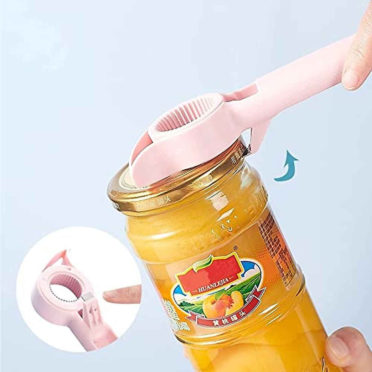 4 in 1 Multi Function Can Opener Bottle, Multi Kitchen Tool for Jelly Jars, Wine, Beer and other, Bottle Opener to Protect the Nail Use for Children, Elderly and Arthritis Sufferers