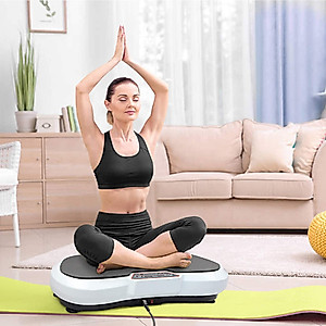 Leogreen Vibration Plate, Portable 3D Exercise Machine with 2 Resistance Bands, Whole Body Trainer for Home Fitness with 180 Levels Adjustable Speed and Time Settings, Maximum Weight 330lbs