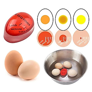 Egg Timer Egg Perfect, Boiling Eggs Soft Hard Boiled Egg Timer, Kitchen Timers That Changing Color Based On Egg Doneness | Kitchen Gadge - Classic Red