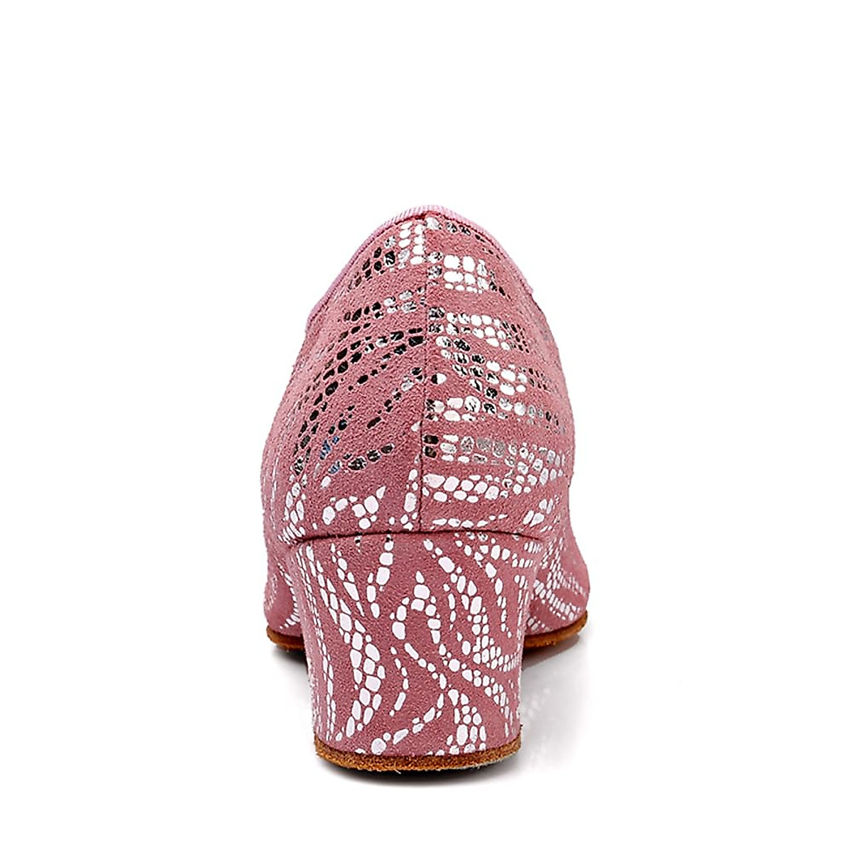 VCIXXVCE Women Latin Dance Shoes Ballroom Pink Lace-up Practice Suede Sole Social Dance Modern Salsa 1.4inch Dancing Shoes,7 US