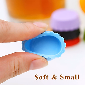 24 PCS Reusable Silicone Bottle Soda Caps, Sealed Beer Cap for Soft Drinks Vinegar Soy Sauce Bottle Cola Caps Wine Protective Stopper Home Kitchen Gadgets (Multi-color)