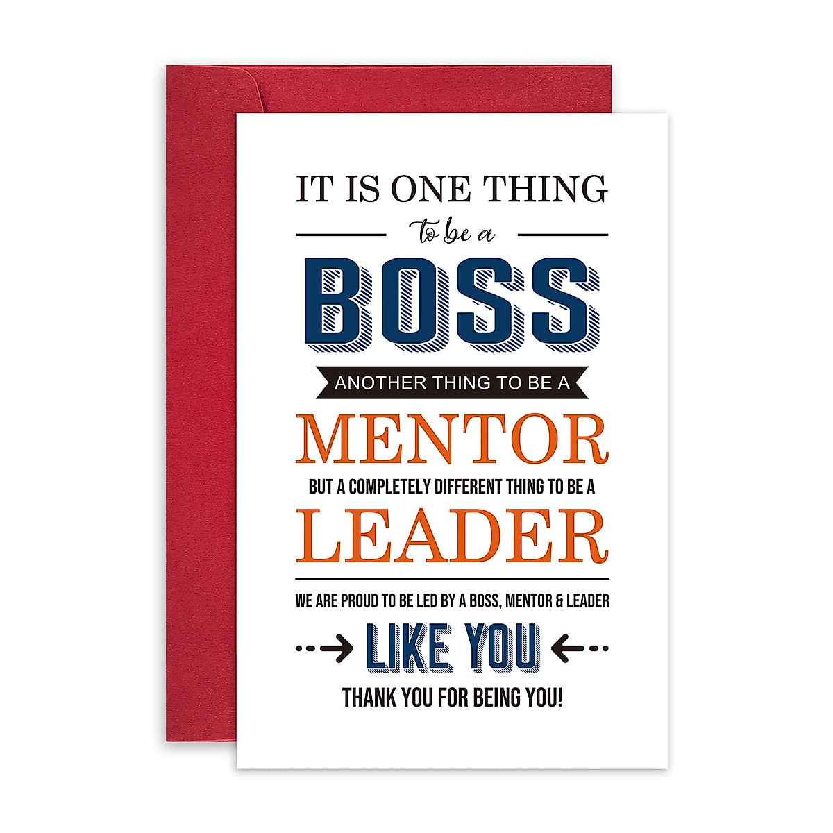 Boss Thank You Card, Unique Boss's Day Card, Boss Appreciation Card, Thank You for Being You